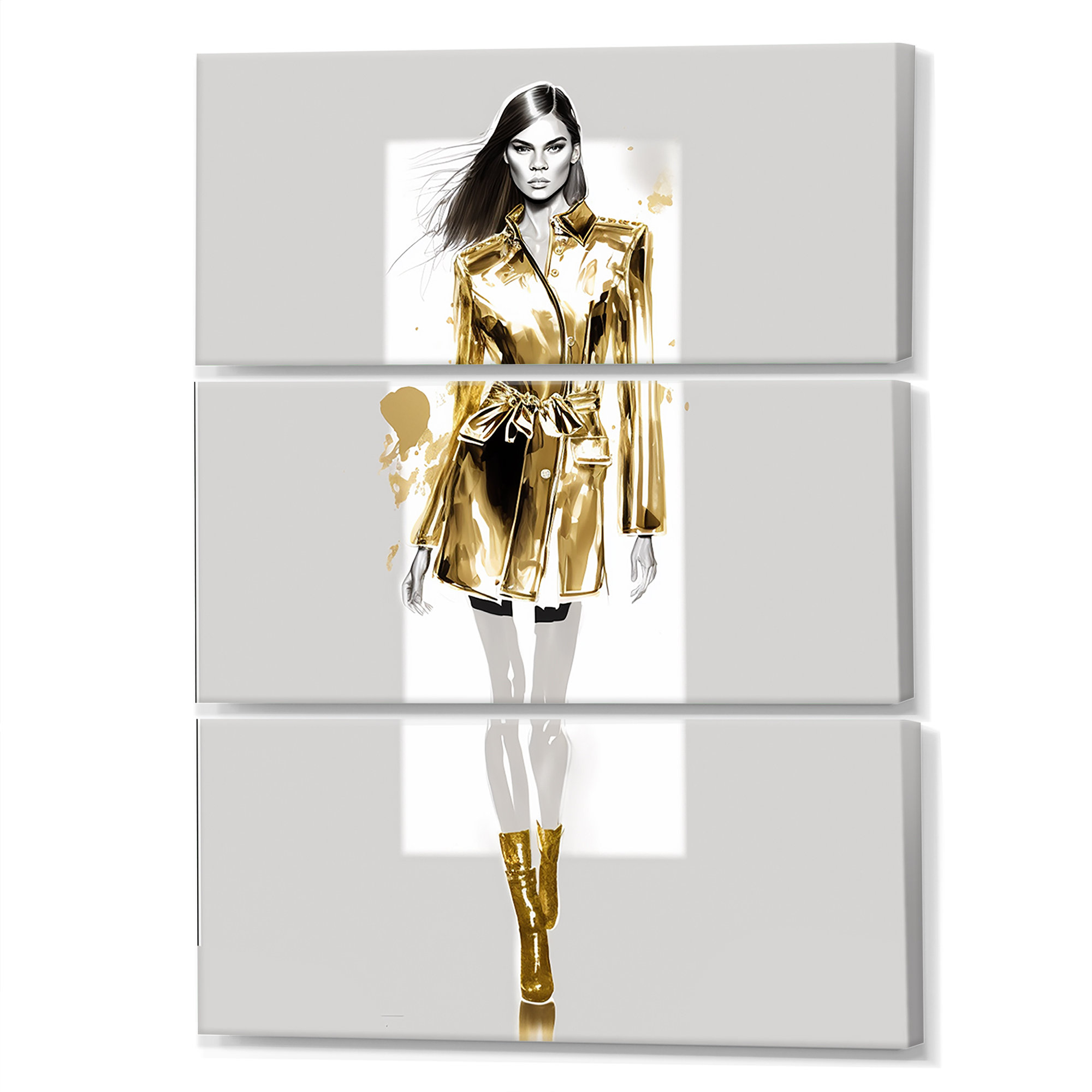 Design Art Catwalk Model Couture In Tones Of Gold II - Fashion Woman ...