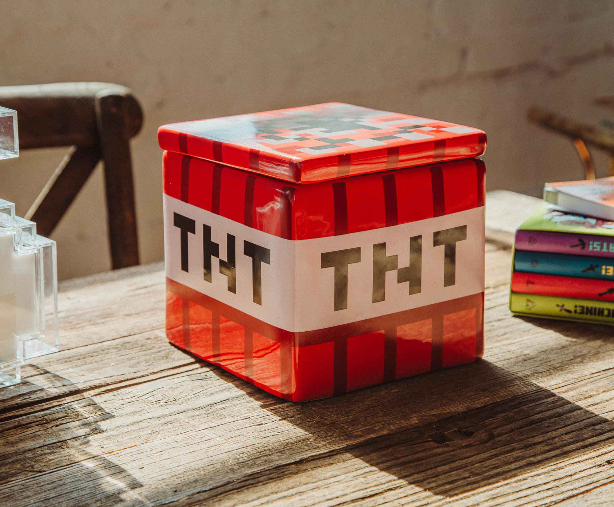 Ukonic Minecraft Tnt Block Ceramic Cookie Jar Container | 6 Inches Tall ...