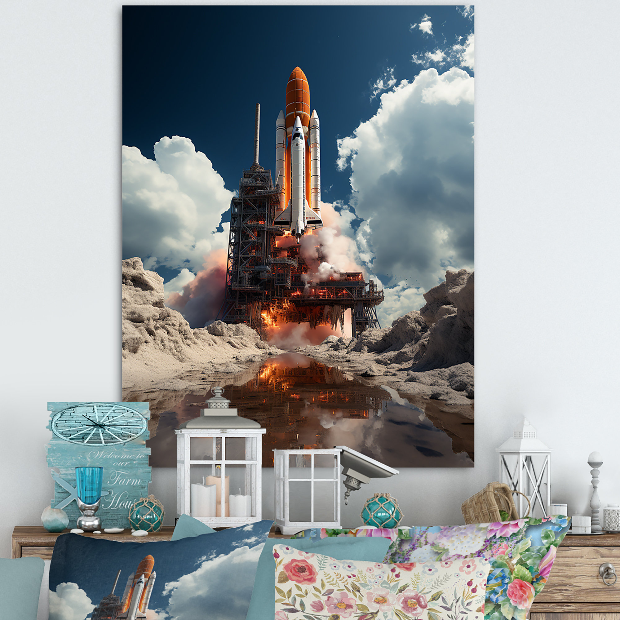 Ebern Designs Rocketship Beyond The Atmosphere I Framed On Canvas Print ...