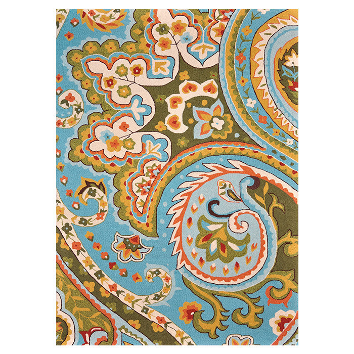 Loloi Rugs Paisley Handmade Looped/Hooked Green/Blue Area Rug | Wayfair