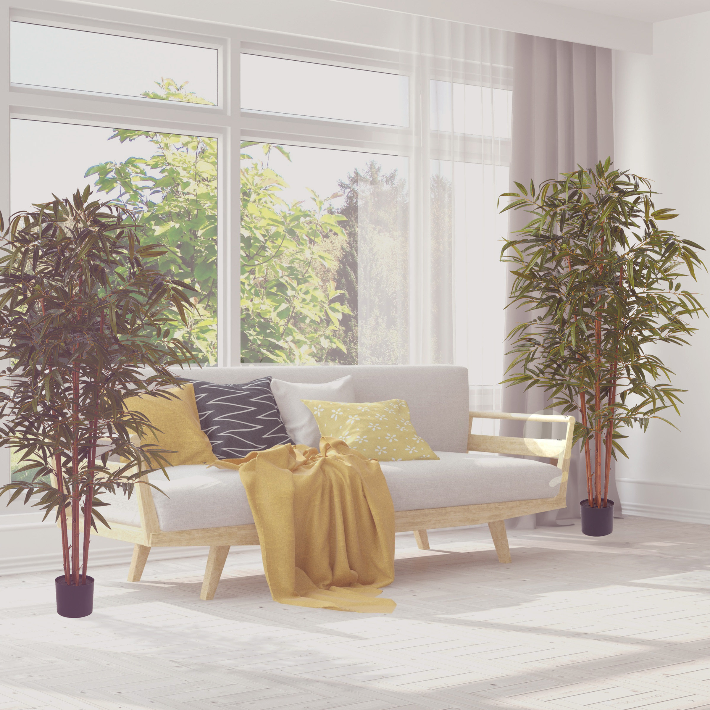 Primrue Set of Two 6FT Artificial Bamboo Trees | Wayfair