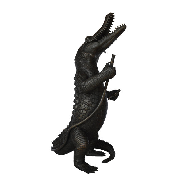 NIFAO Copper and Metal Alligator Having Fun Fountain | Perigold