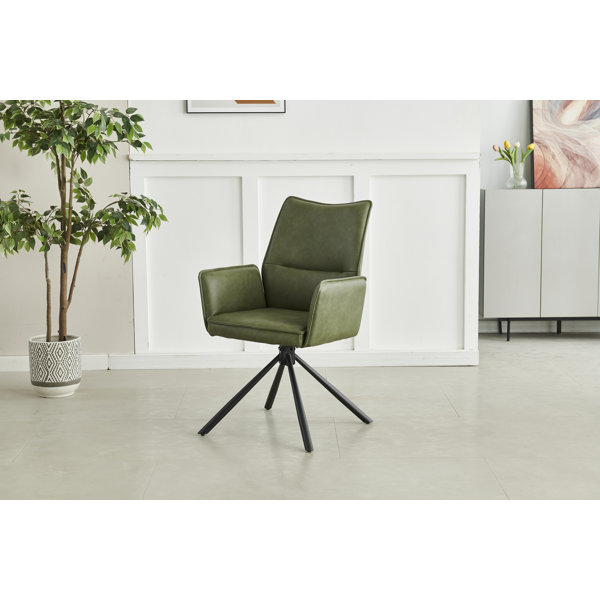 George Oliver Locksley Upholstered Metal Armchair in Green | Wayfair.co.uk