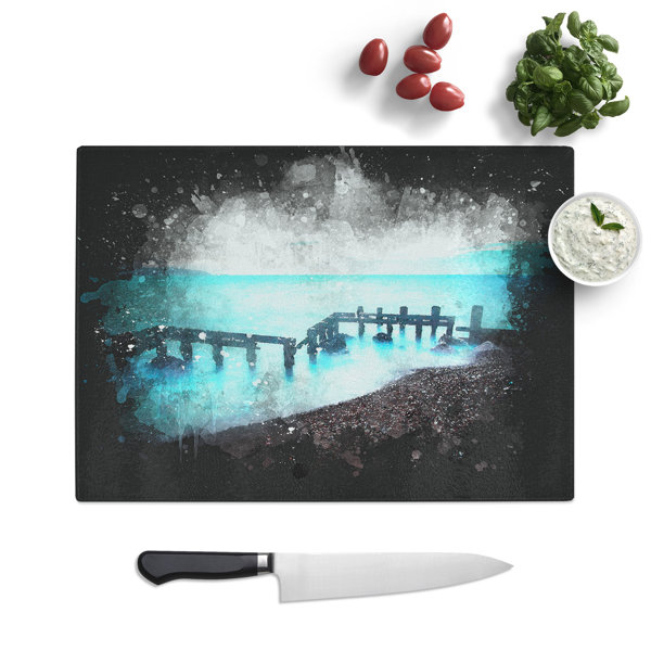 East Urban Home Keyhaven Beach in Hampshire Paint Splash Chopping Board ...