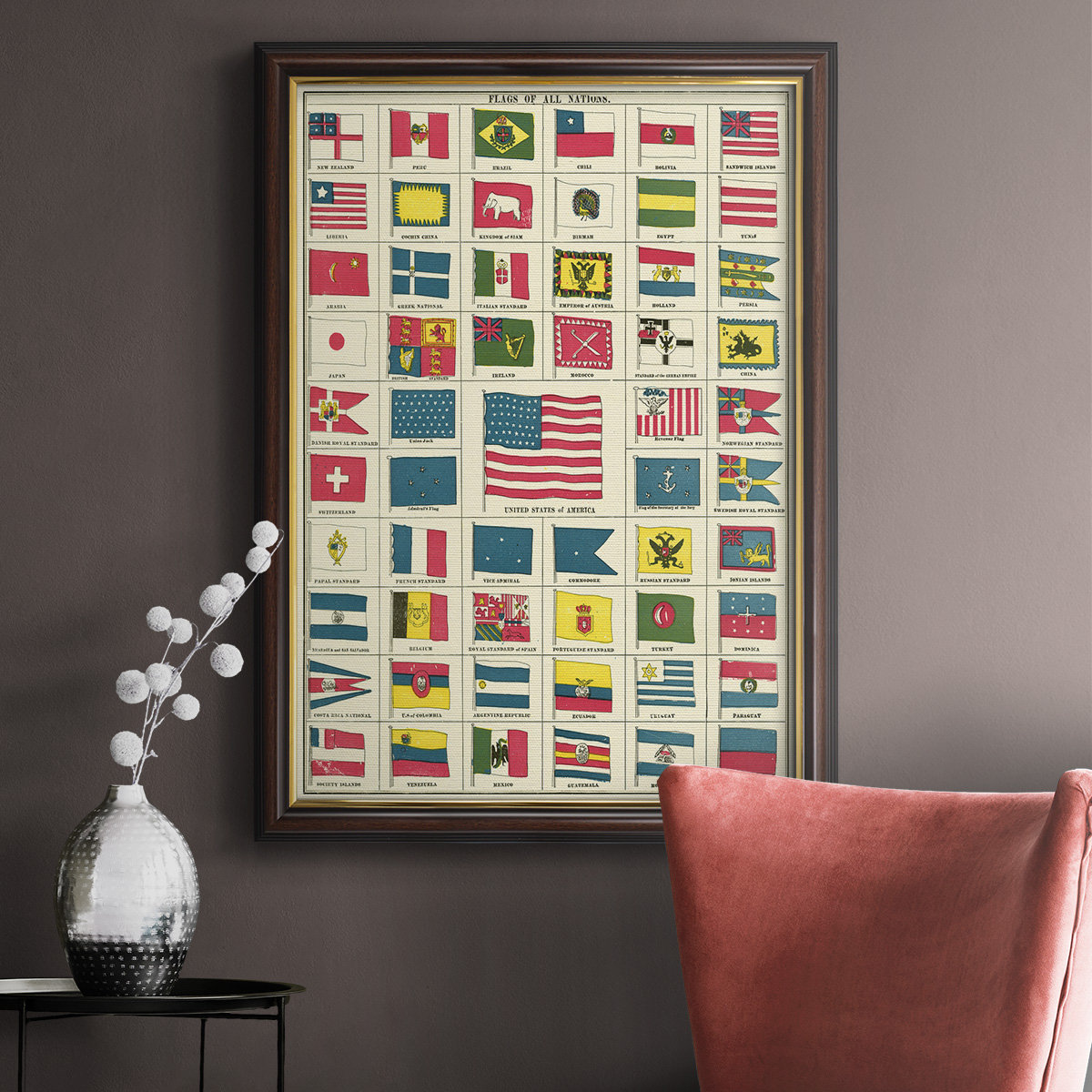 Red Barrel Studio Flags Of All Nations III Premium Framed Canvas- Ready ...
