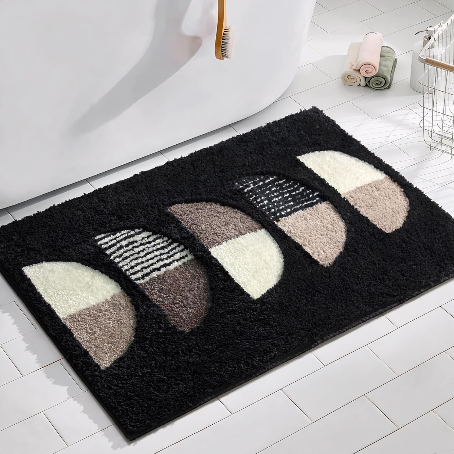 Hokku Designs Half Moons Boho Bath mat | Wayfair