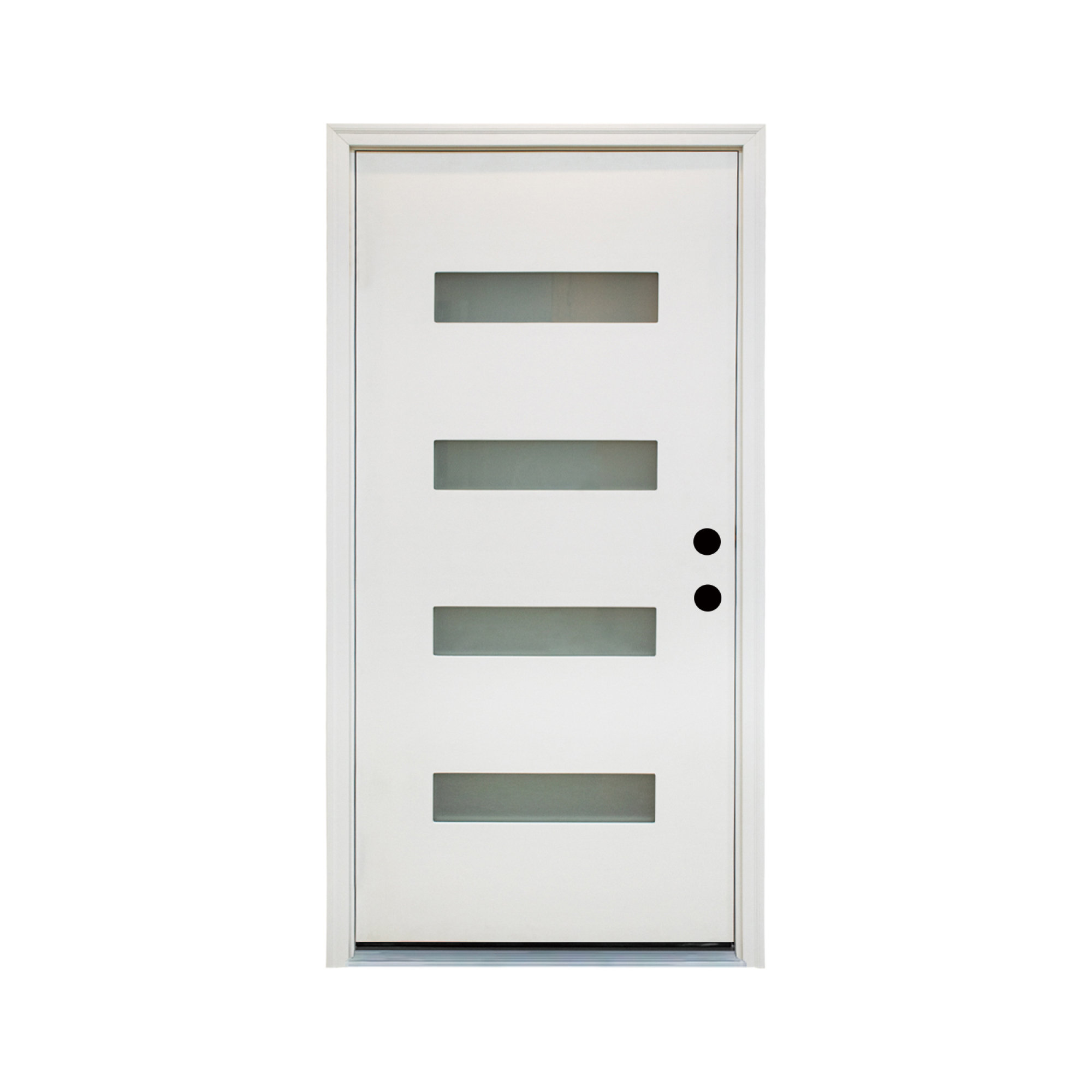 Jaxpety Durable Fiberglass Contemporary Entry Door White Finish Ideal ...