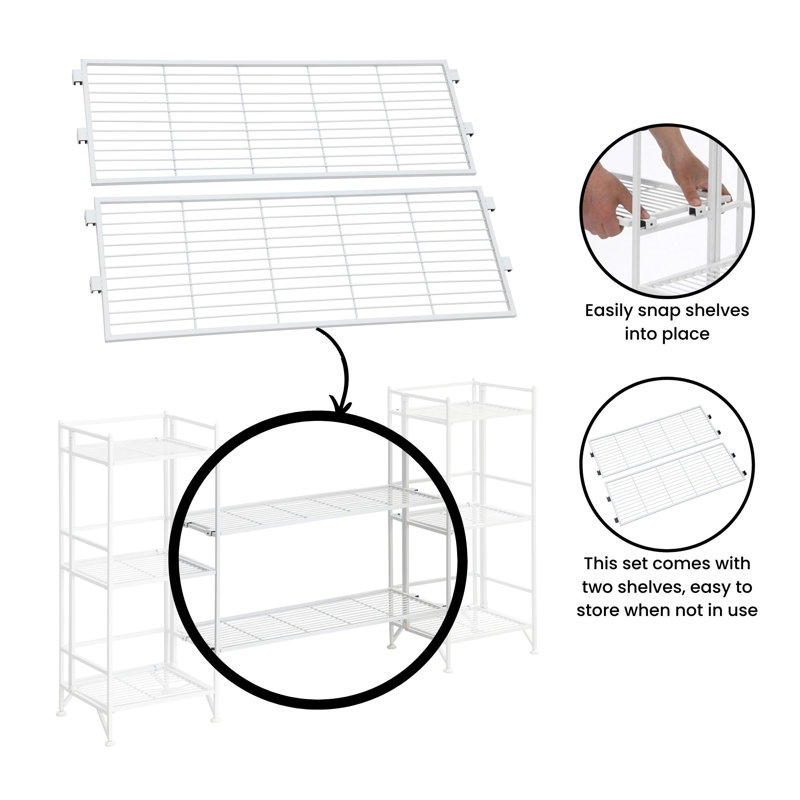 Rebrilliant Lital 31.5" W Adjustable Folding Metal Shelving Unit | Wayfair