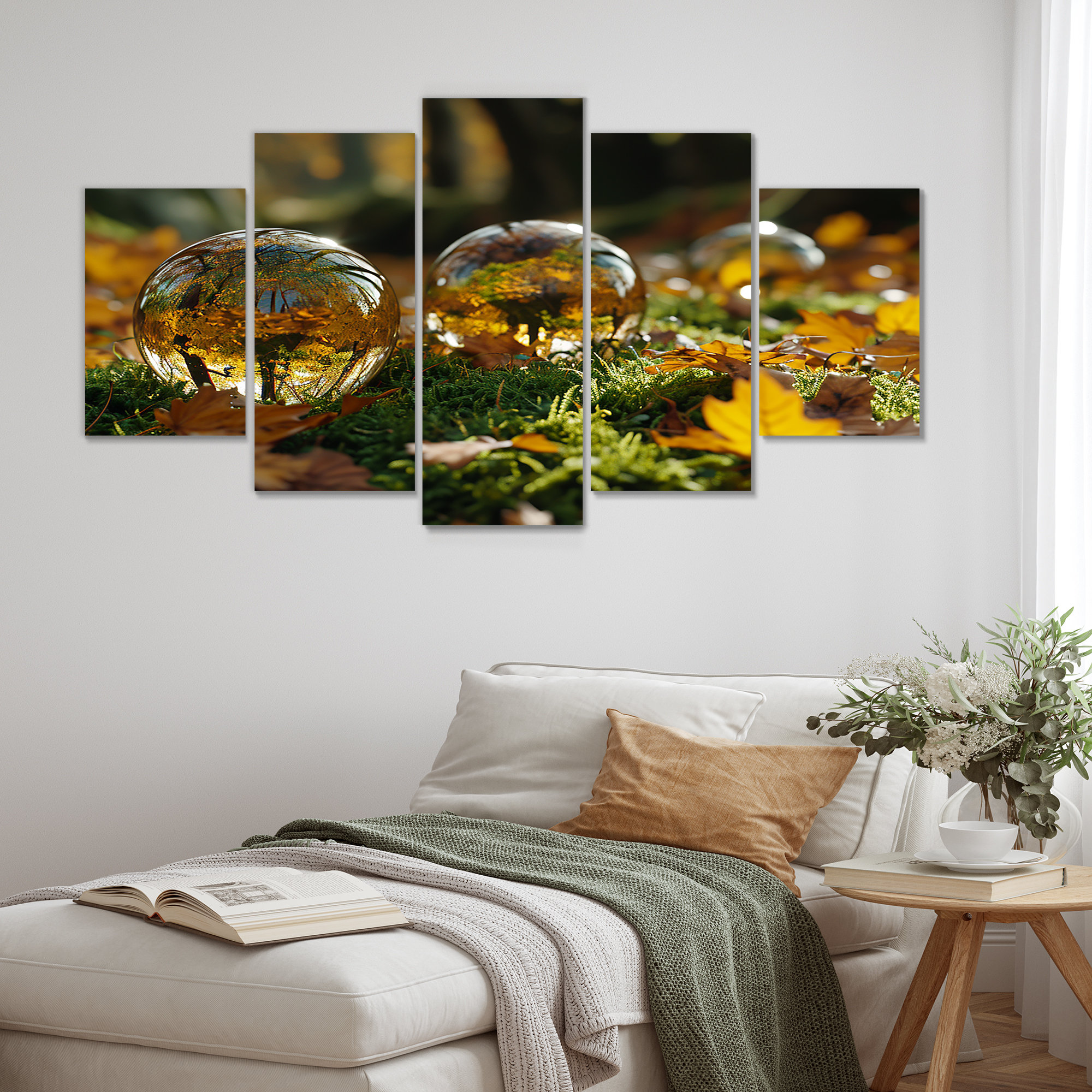 Latitude Run® Waterdrops Reflecting Forest Light - Abstract Landscape ...