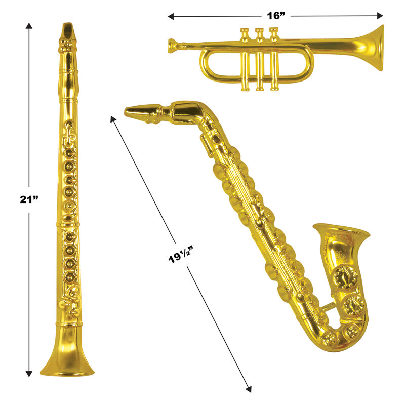 The Party Aisle™ 3 Piece Gold Plastic Musical Instruments Set & Reviews ...