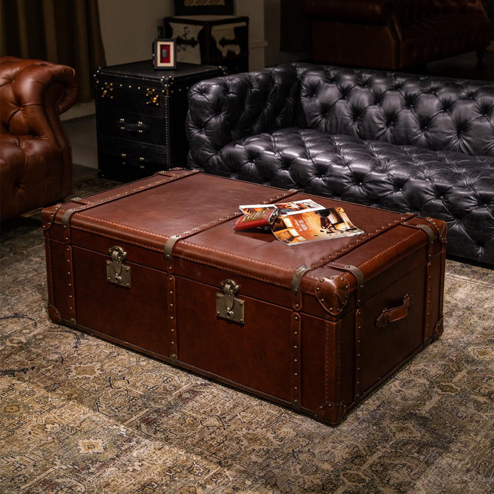 Jes Design Faux Leather Box Styling Storage Coffee Table Coffee Table ...