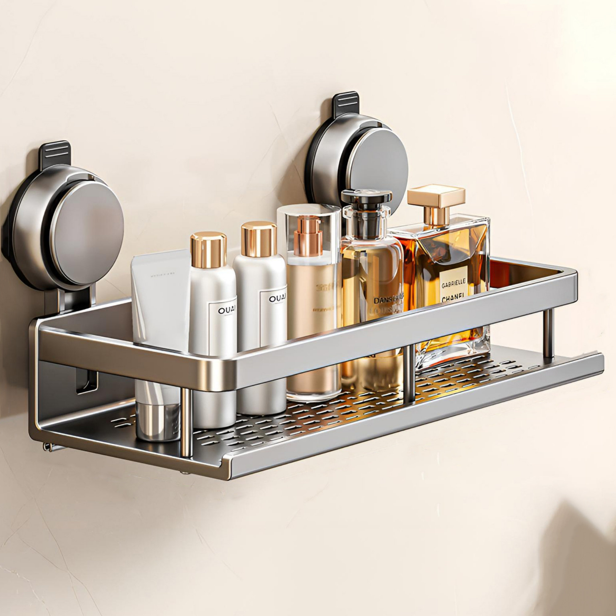 Brayden Studio® Non Perforated Strong Suction Cup Bathroom Storage Rack ...