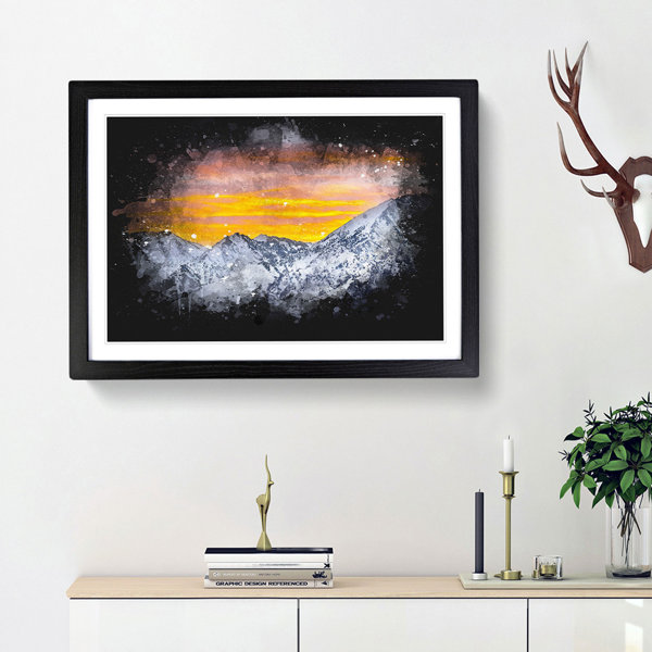 East Urban Home Snowy Mountain Under The Sun - Picture Frame Graphic ...