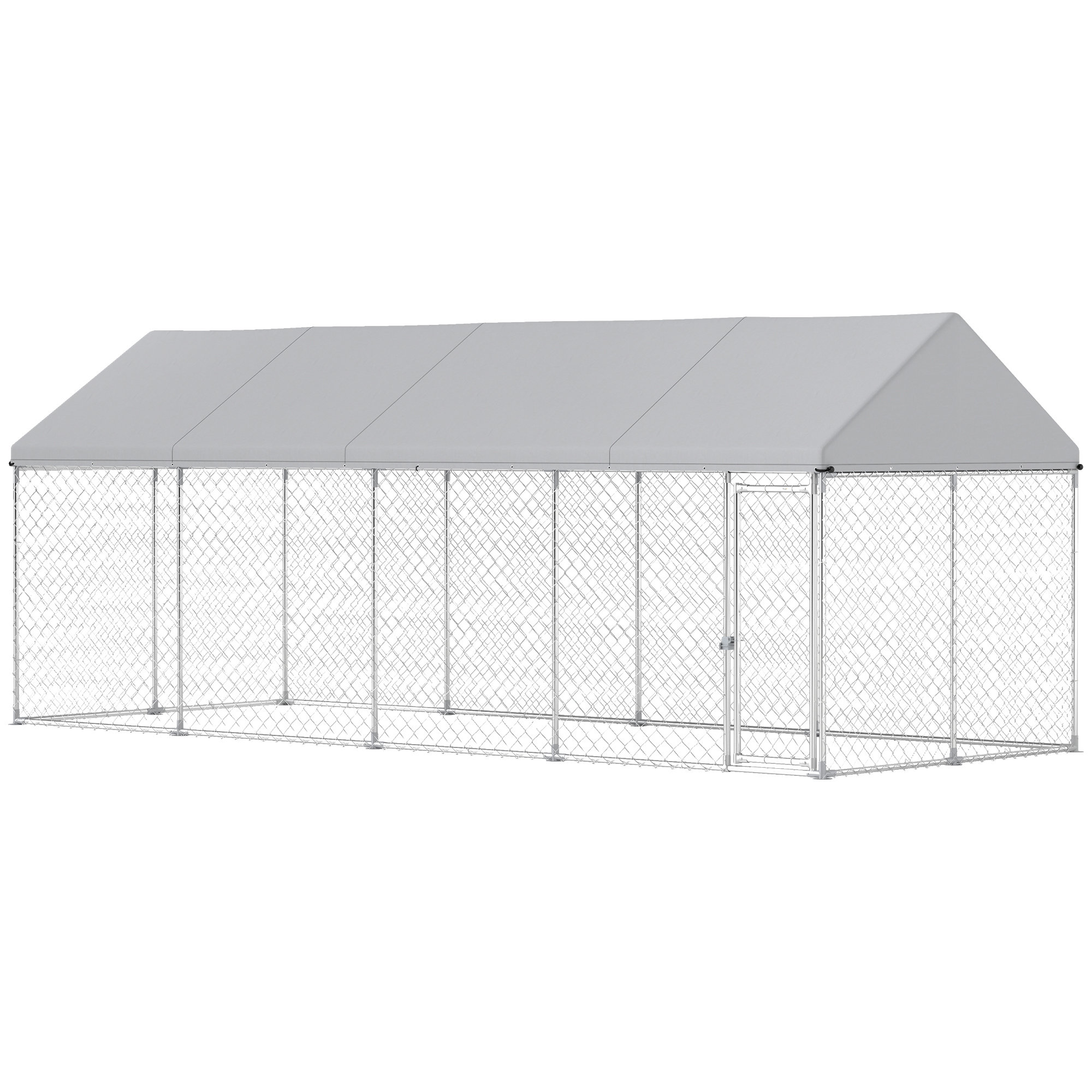 Pawhut Outdoor Dog Kennel, Heavy Duty Large Dog Kennel Outside with ...