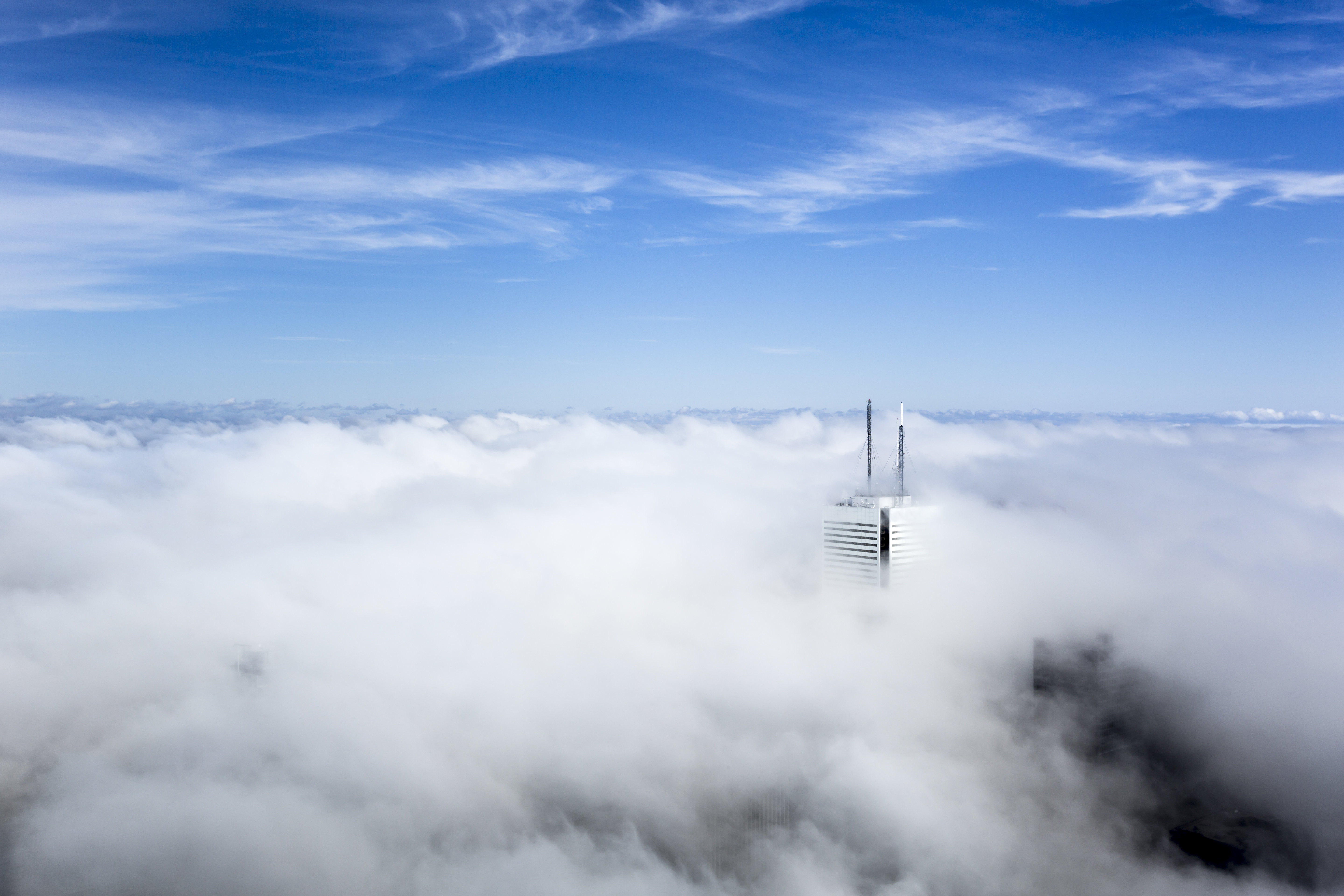 Ebern Designs Skyscraper The Clouds in The Sky by Pgiam | Wayfair