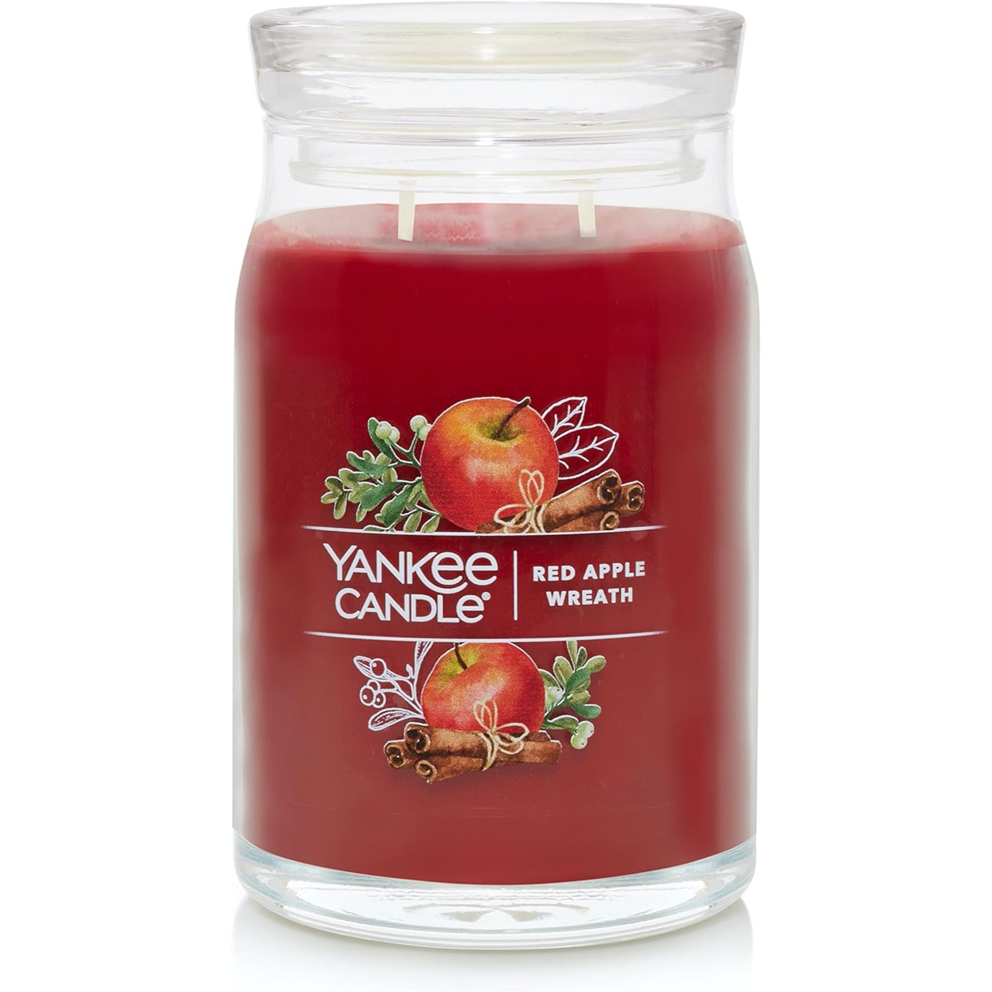 Bungalow Rose Red Apple Wreath Scented Jar Candle | Wayfair