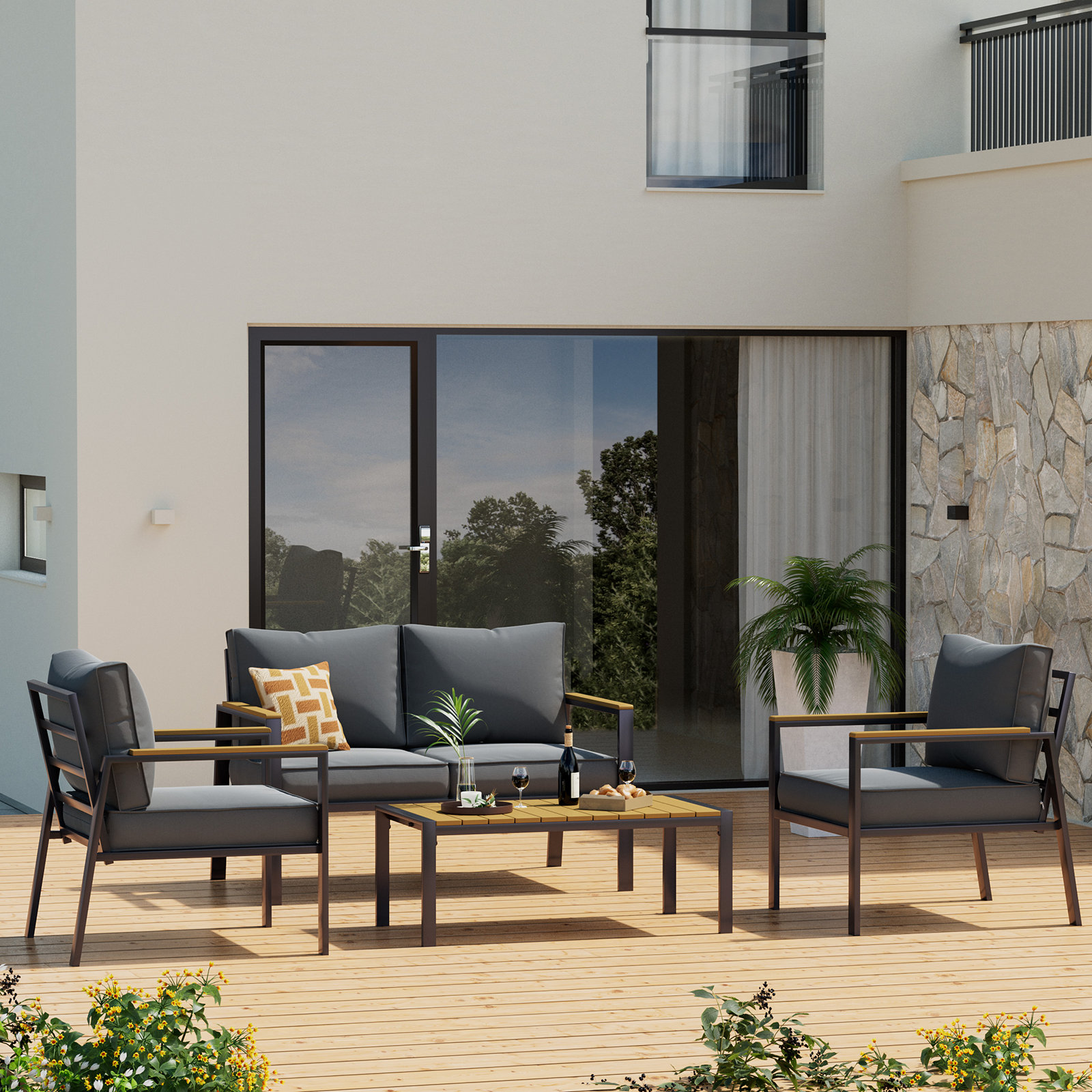 Ebern Designs Bhteri 4 - Person Outdoor Seating Group - Wayfair Canada