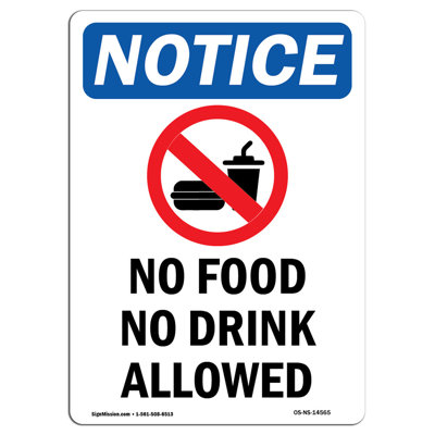 SignMission No Food No Drink Allowed Sign - Wayfair Canada