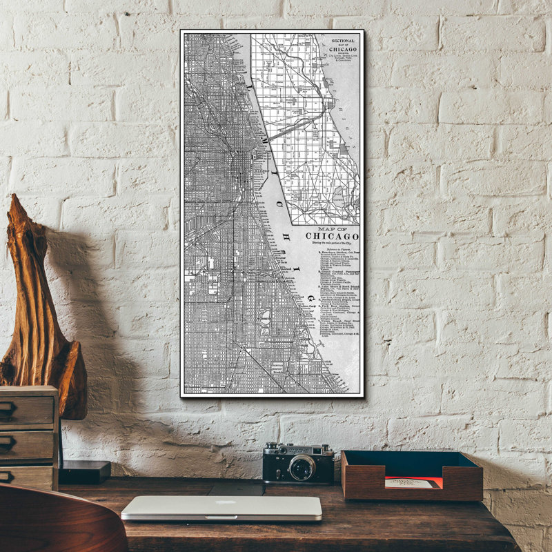 Williston Forge ''Tinted Map Of Chicago'' By Vision Studio, Acrylic ...