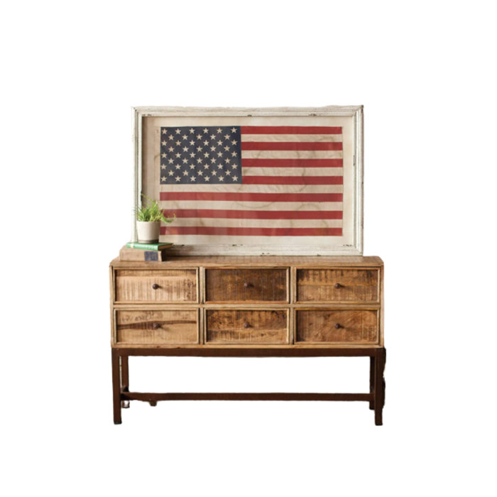 Kalalou Large Framed American Flag Under Glass | Wayfair