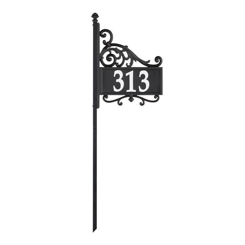 Whitehall Products Nite Bright Acanthus Reflective Lawn Address Sign ...