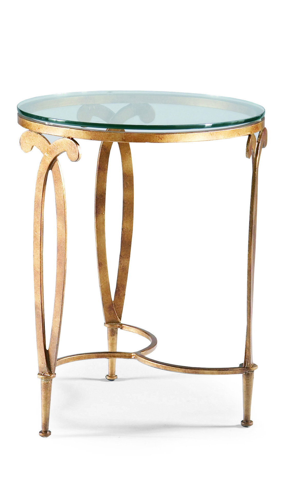 Sherrill Occasional Fleur De Lis Glass Top 3 Legs End Table & Reviews ...