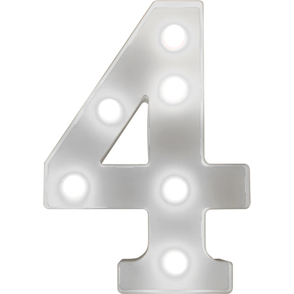 Ebern Designs 3D LED Number Signs - 4 | Wayfair.co.uk