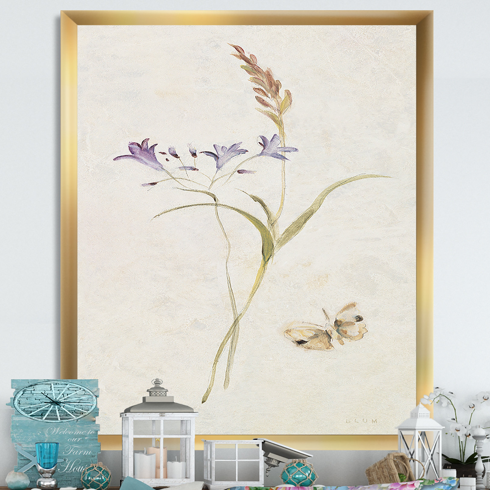 East Urban Home 'Wild Simple Wallflowers I' Picture Frame Print on ...