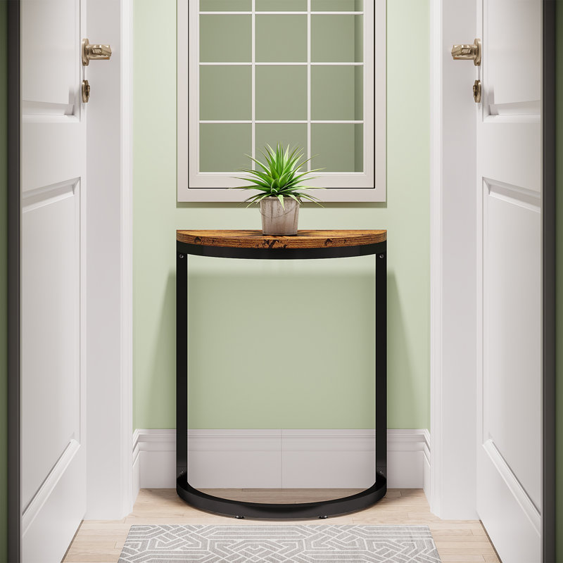17 Stories Hallmon Small End Table, Half Round Living Room Side Tables ...