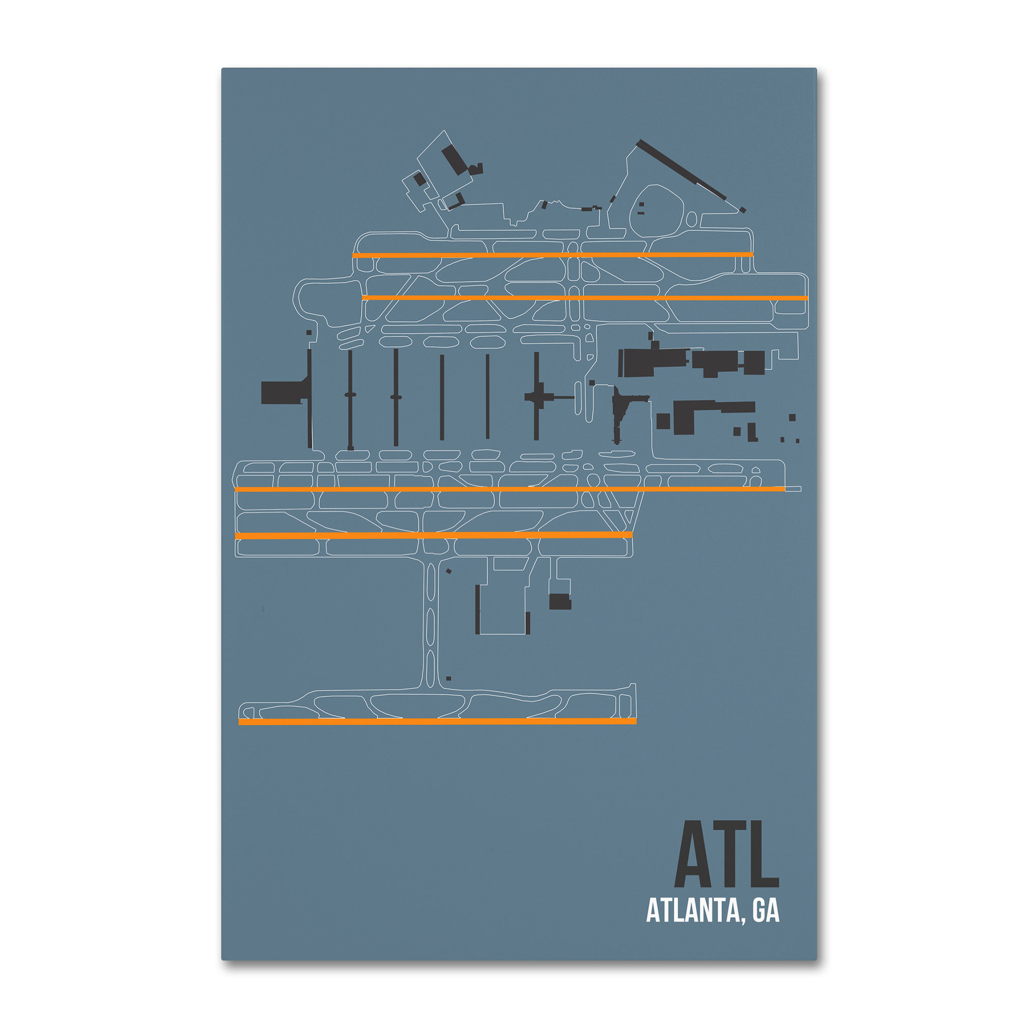 Trademark Fine Art 'ATL Airport Layout' Graphic Art Print on Wrapped ...