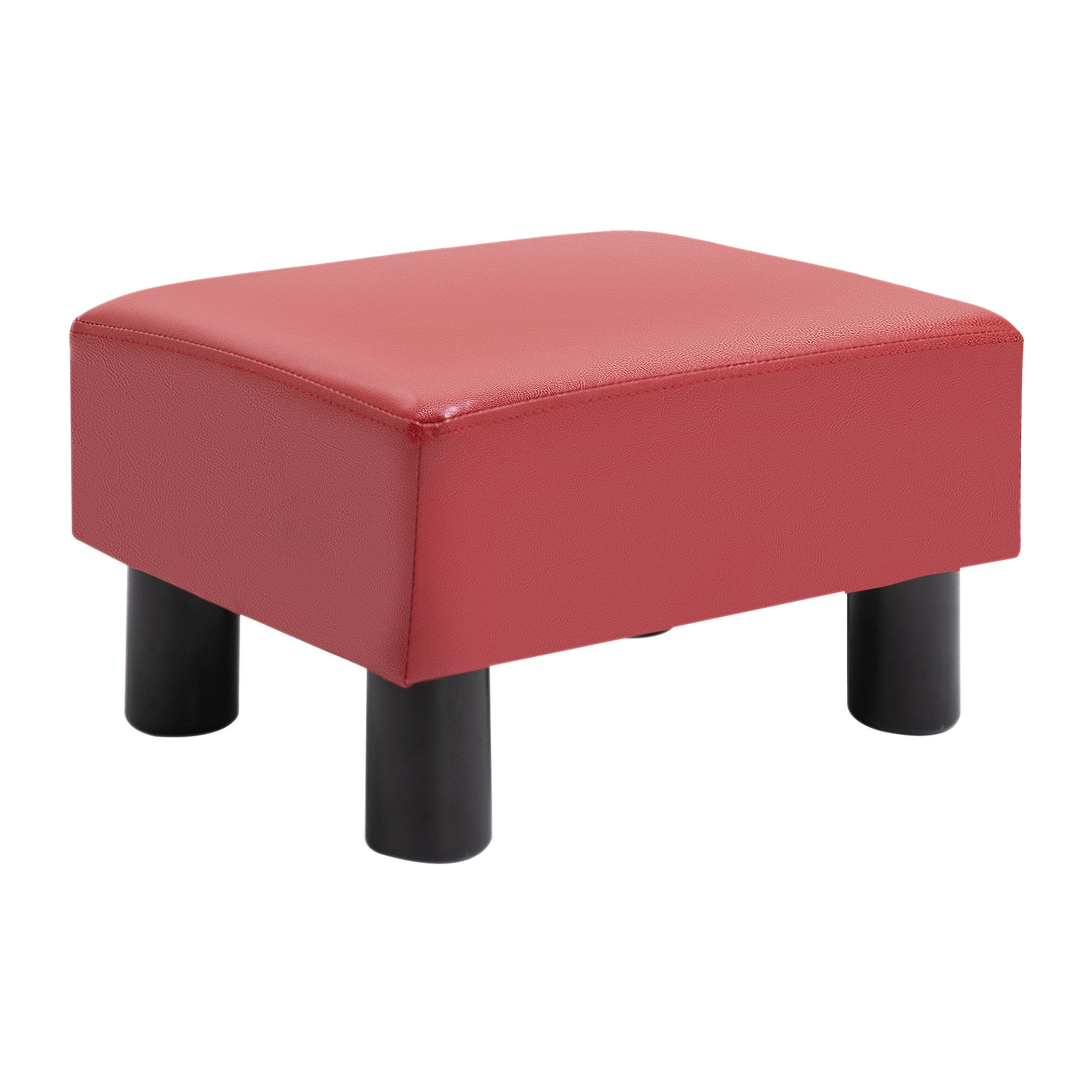 Ebern Designs Ottoman Foot Rest, Small Foot Stool With Faux Leather ...