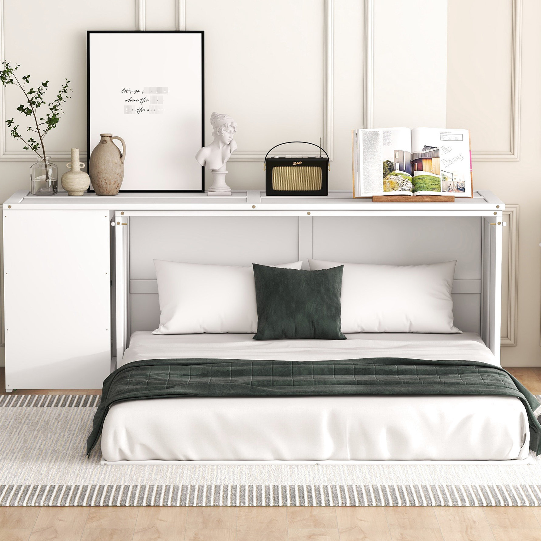 Latitude Run® Queen Size Rotable Desk Bed - Bedroom Feature, Space ...