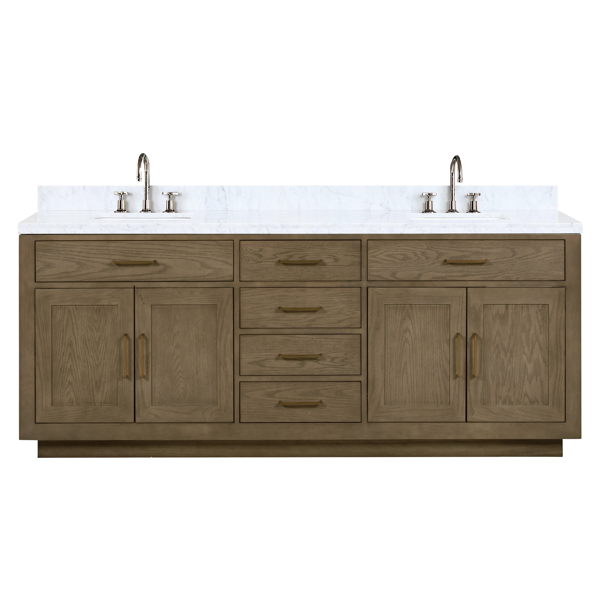 Orren Ellis Double Bathroom Vanity, Marble Top And Faucet ...