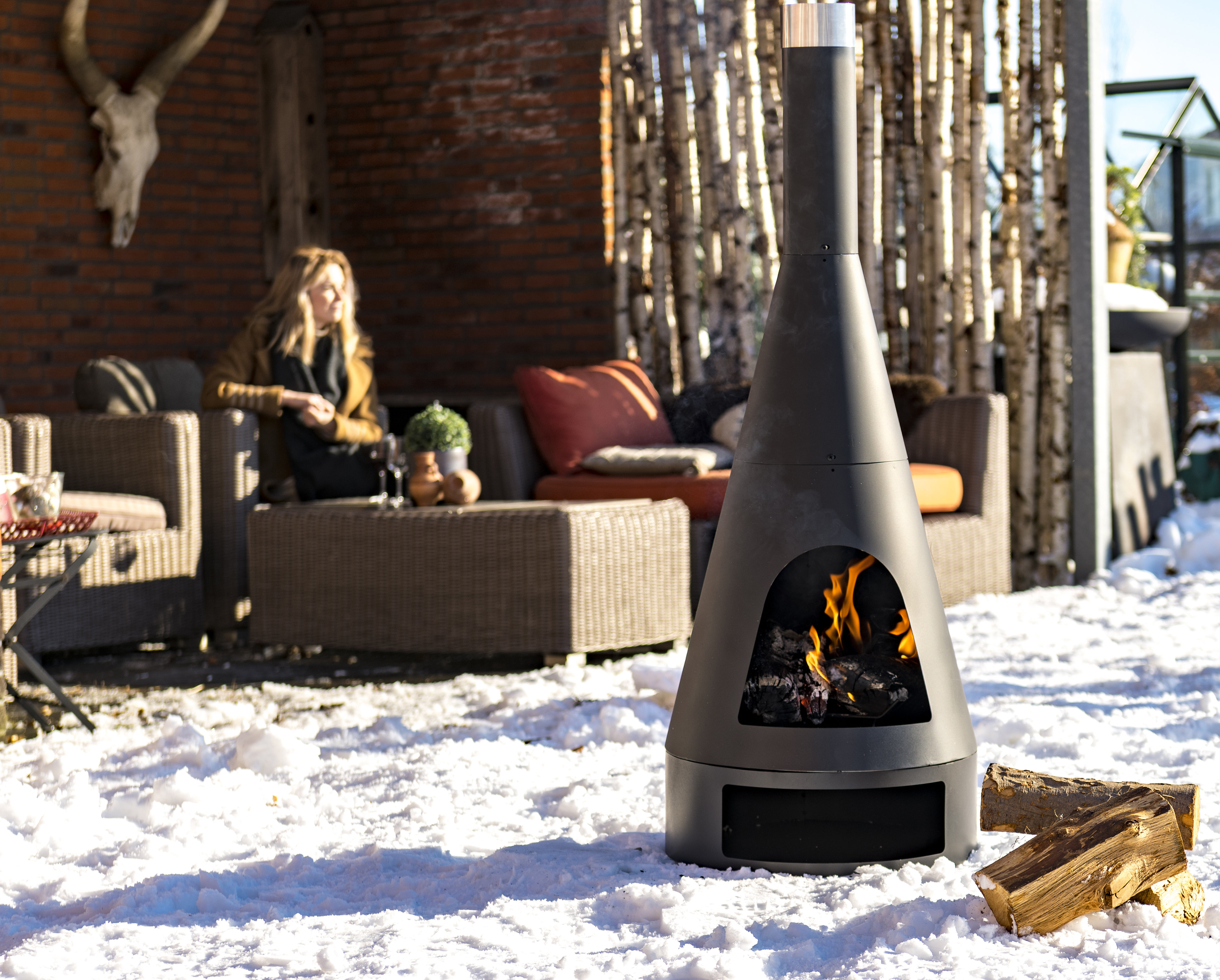Dakota Fields Billmyre Clay Wood Burning Outdoor Chiminea | Wayfair.ie