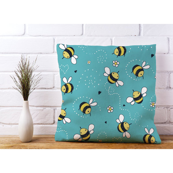 Harriet Bee Filion HAND DRAWN BUSY BEES Square Throw Cushion | Wayfair ...