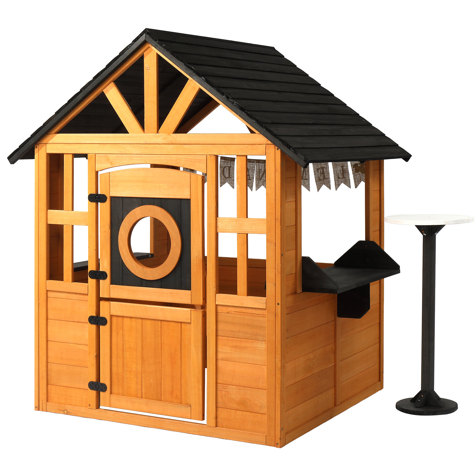 Winado Kids Wooden Outdoor Playhouse For Kids Ages 3-8 With Lemonade ...