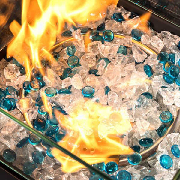 Home Decor Rectangle-Fire Pit Guard for Fir Pit Table 5.5'' H Propane ...