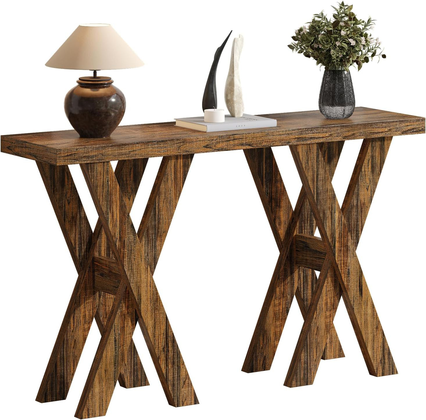 Millwood Pines 53 Inches Farmhouse Console Table, Narrow Entryway Table ...