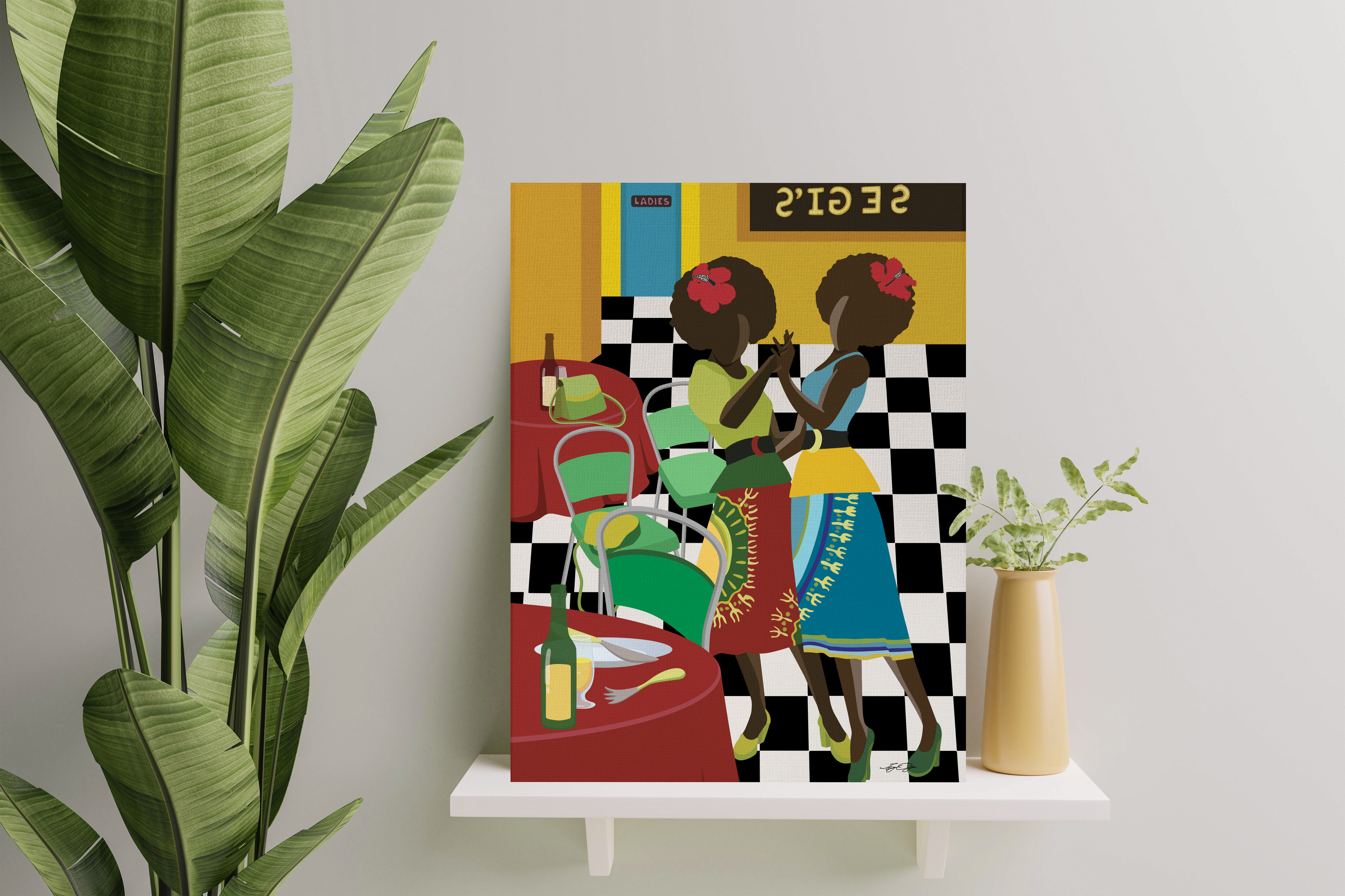 ULLI HOME Ladies Night by Ify Ojo - Wrapped Canvas Painting Print | Wayfair