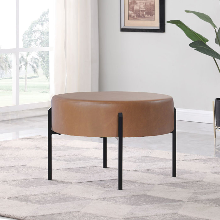 Trent Austin Design® Priolo Faux Leather Ottoman & Reviews | Wayfair