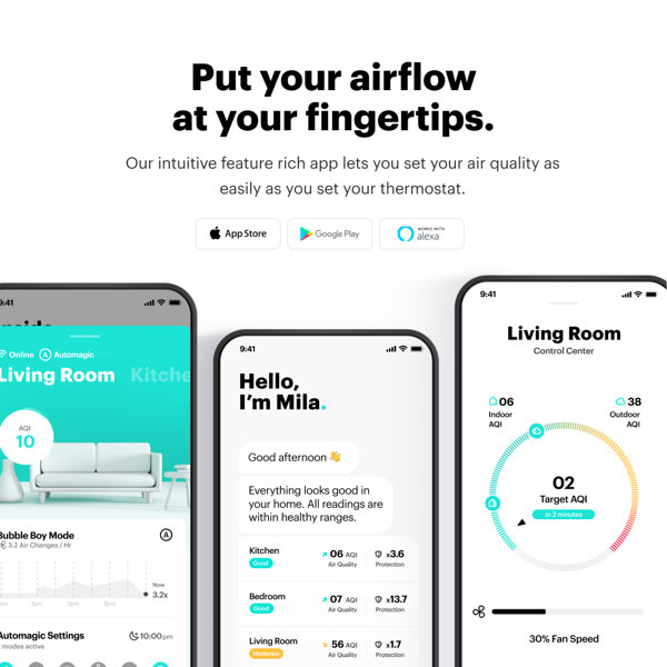 Mila Air Purifier with Big Sneeze Filter for Allergies | Wayfair