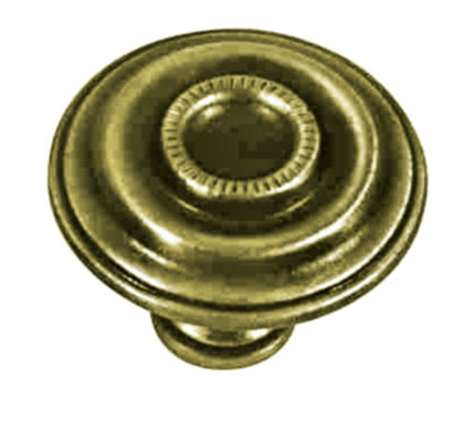 D. Lawless Hardware (5 Pack) 1-1/4 inch Ringed Round Knob Antique Brass ...