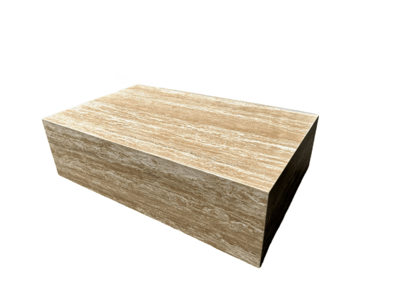 Orren Ellis Deken Genuine Travertine Block Coffee Table - Travertine ...