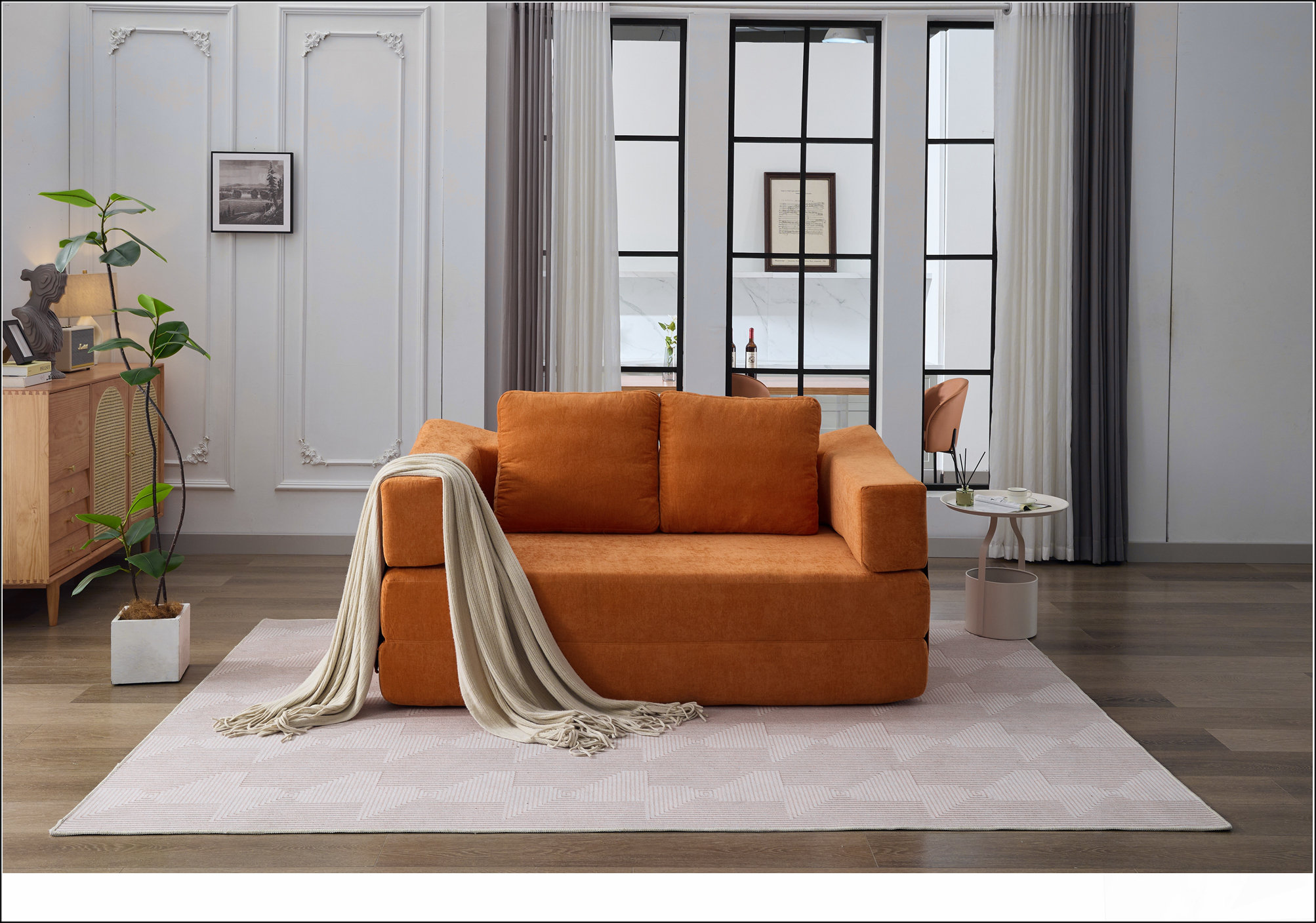 Latitude Run® Minimalist Sofa, Fold-Out Sofa Bed, Convertible Chair ...