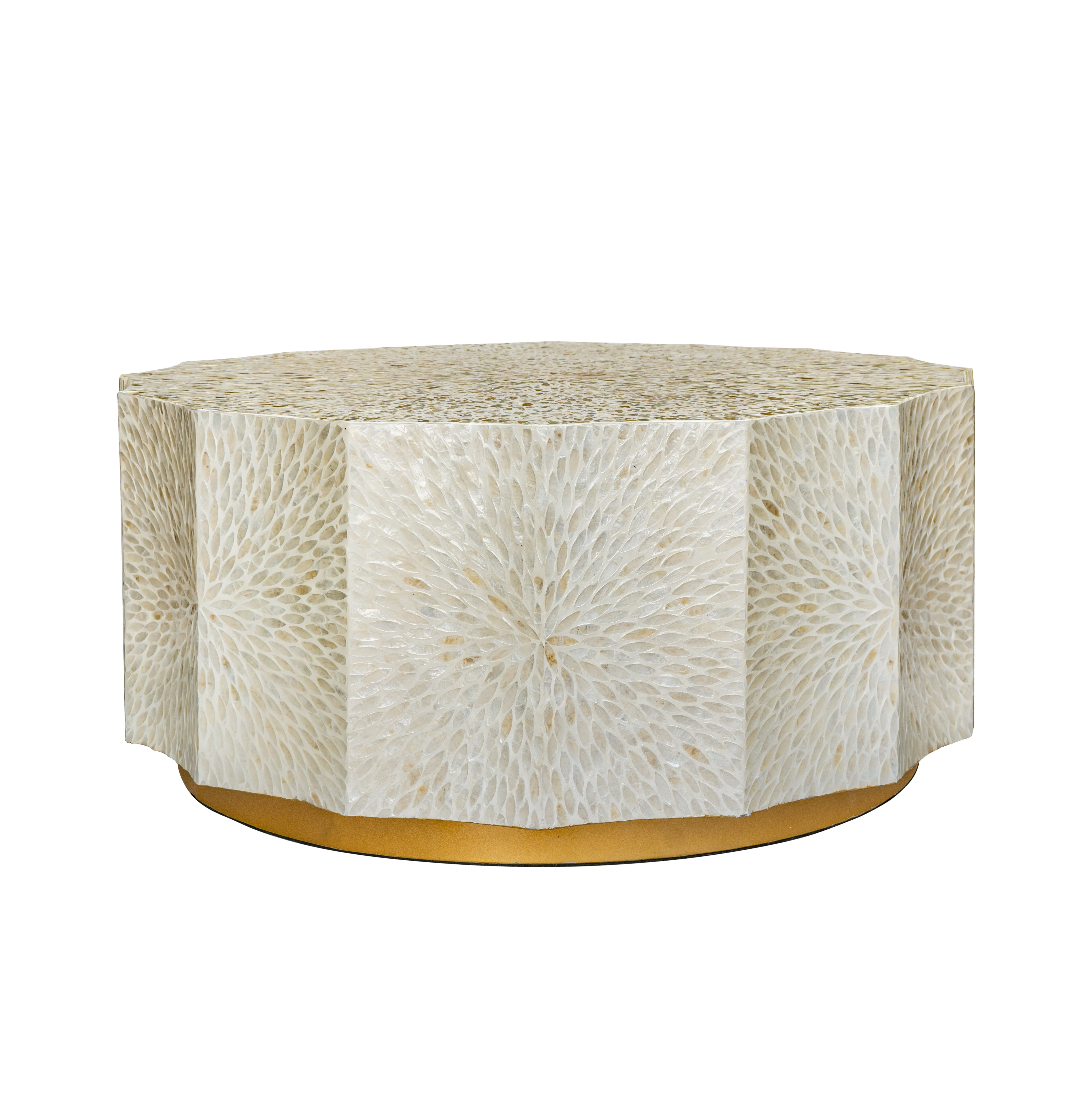 Mercer41 35? X 16? Large Geometric Coffee With White Gold Capiz Shell ...