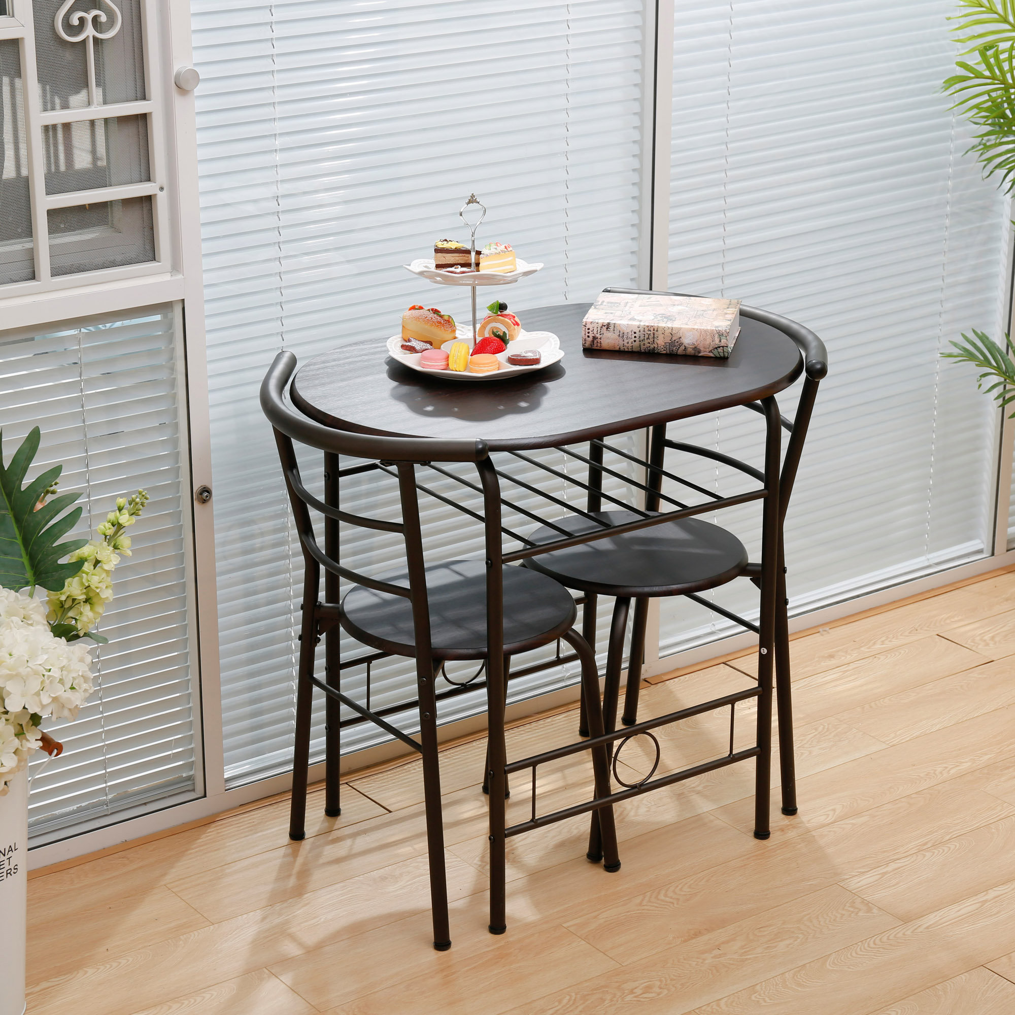 Ebern Designs Three Pcs Round Bistro Table Set | Wayfair