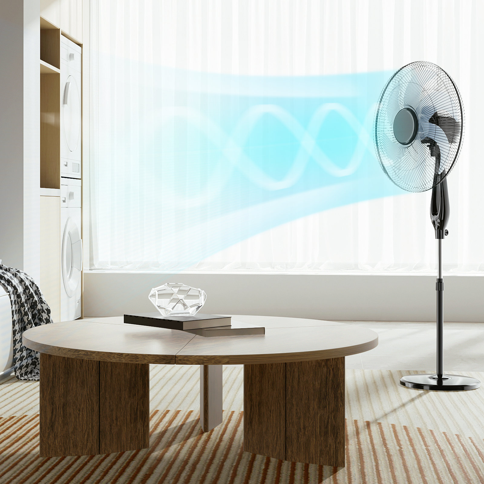 Bring Home Furniture Standing Fan 3 Speed Settings with Remote Control ...
