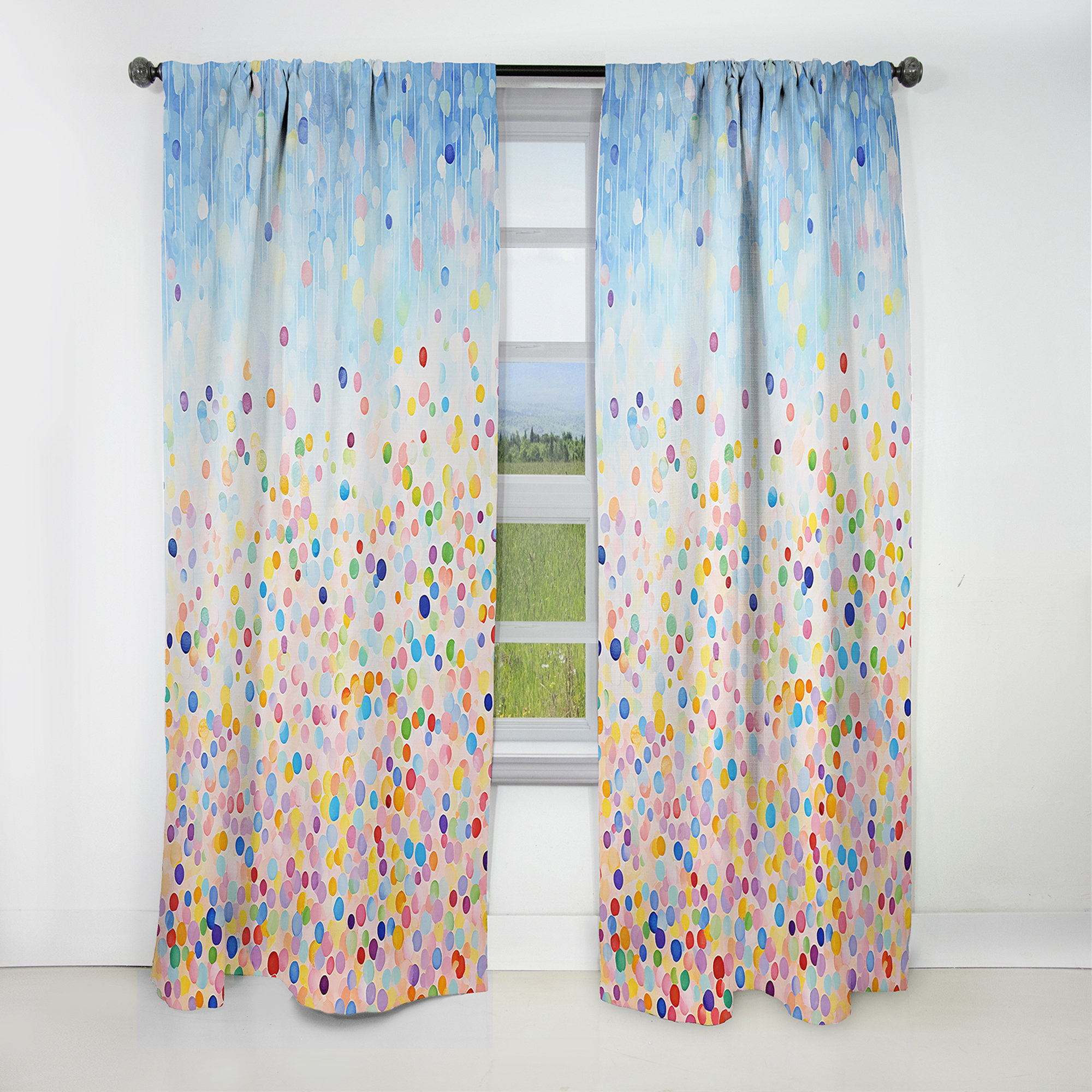 Orren Ellis Minimalism Rainbow Dot - Abstract Curtain - Blackout ...