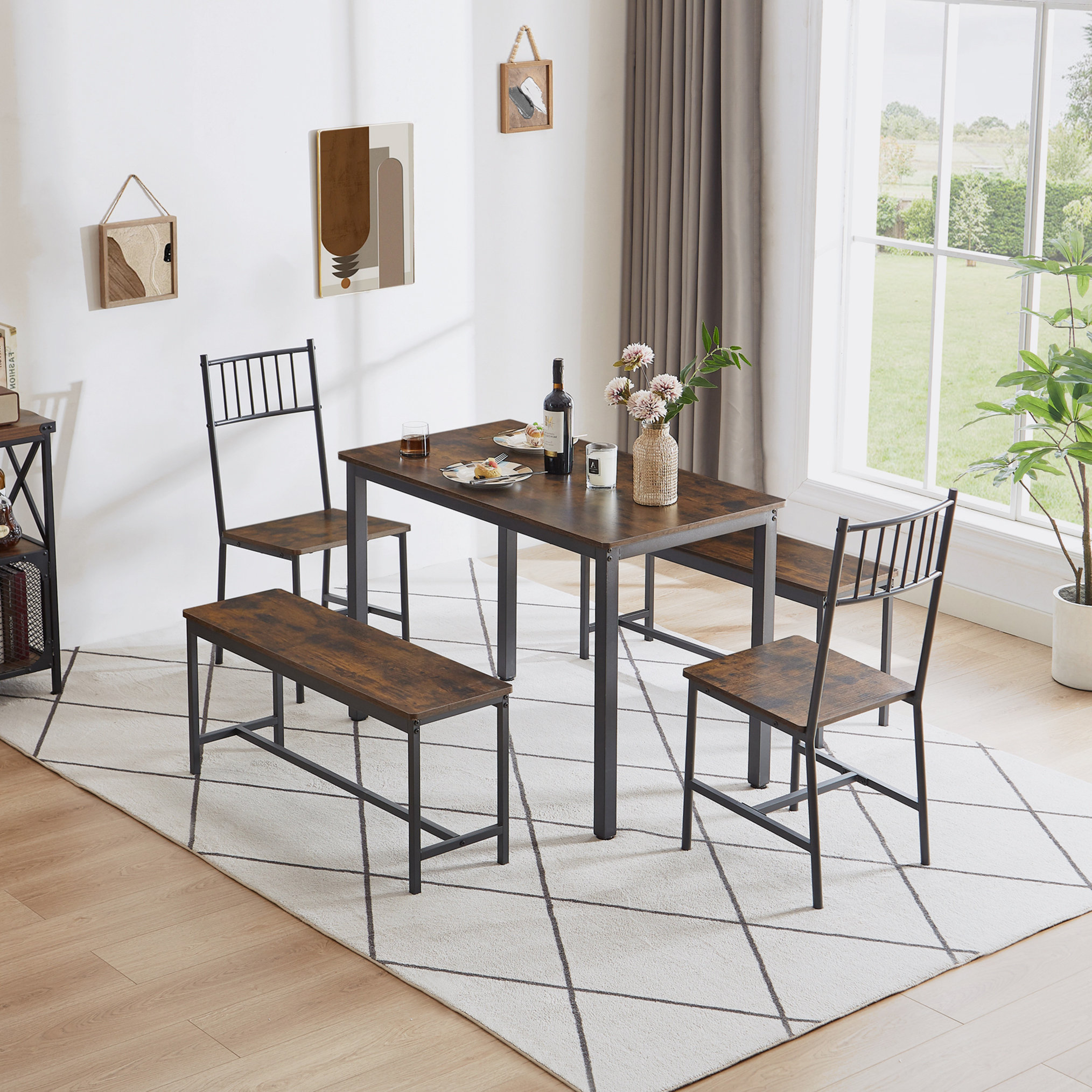 17 Stories Laurica Rectangular 43.30'' L x 23.60'' W Dining Set ...