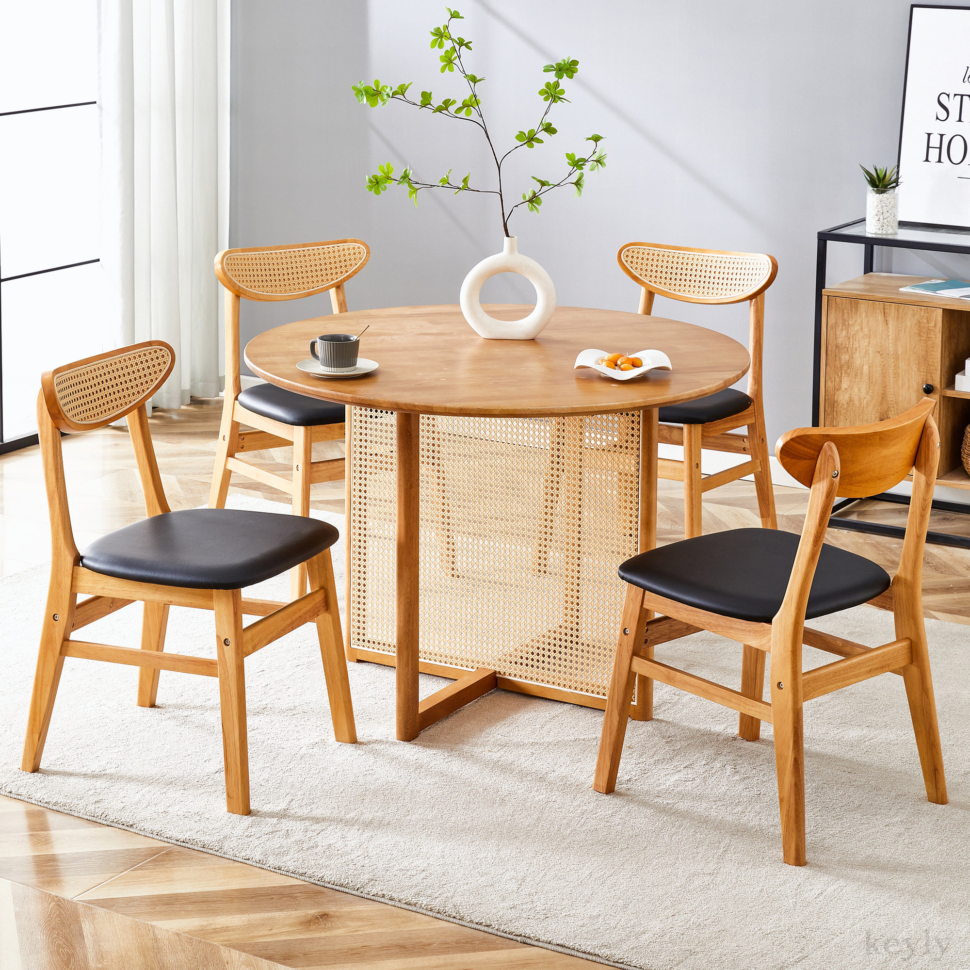 Bayou Breeze Caleia 42'' Round Dining Table Set | Wayfair